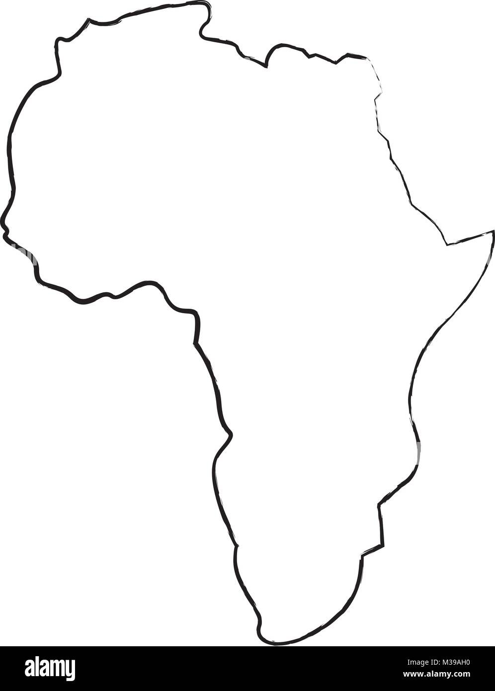 map of africa continent silhouette on a white background Stock Vector ...