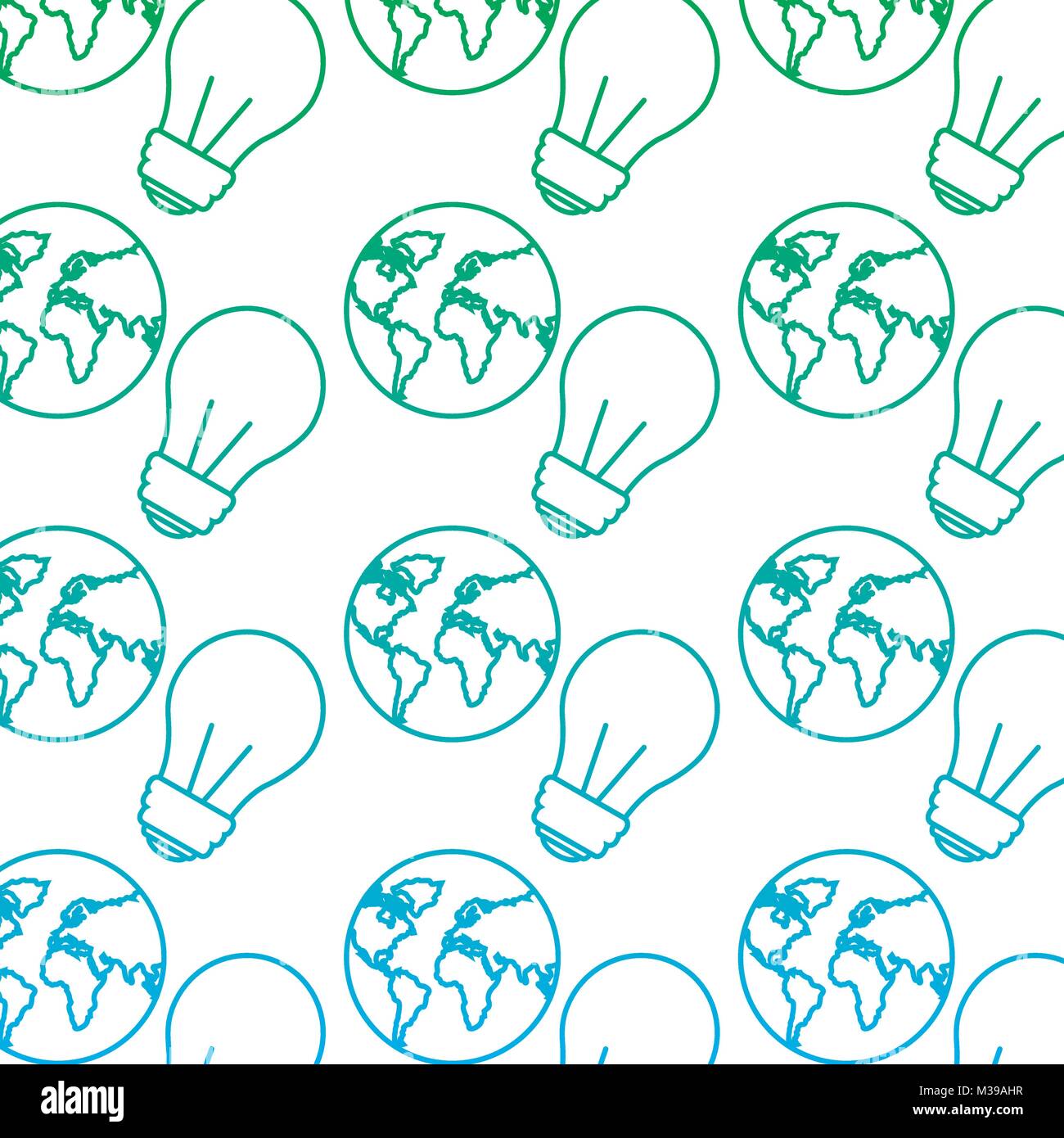 earth planet map and light bulb conservation wallpaper image Stock ...
