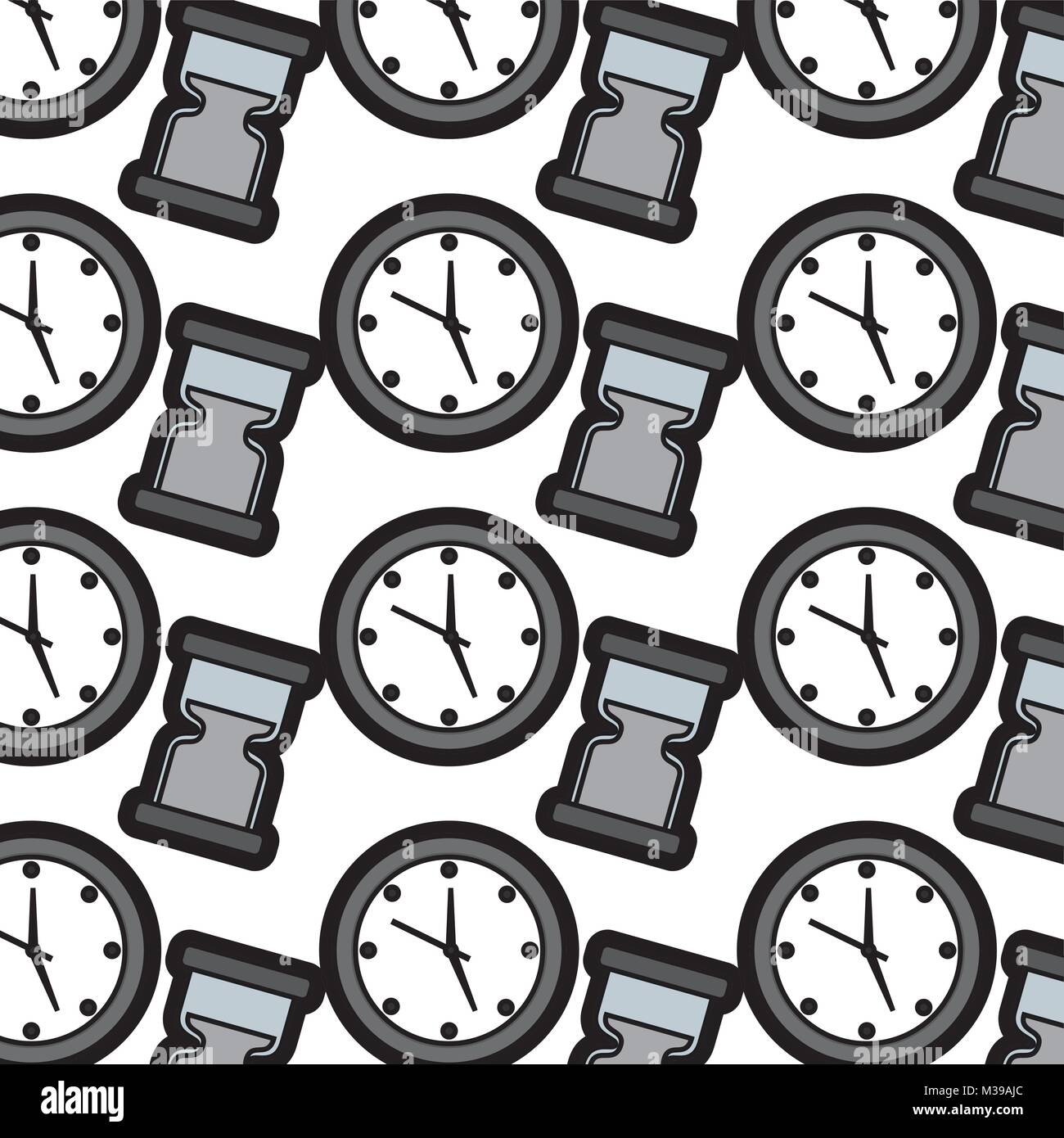 round clock hourglass time symbol background Stock Vector Image & Art ...