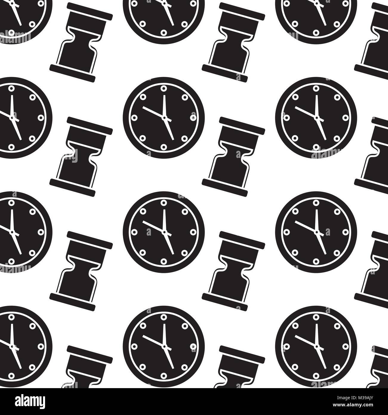 round clock hourglass time symbol background Stock Vector Image & Art ...