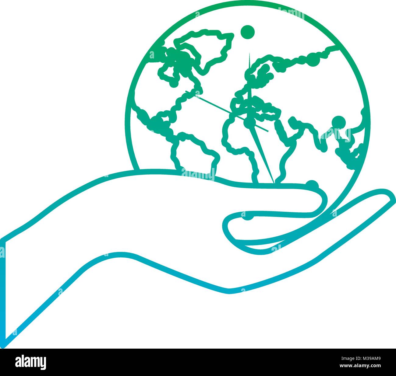 earth globe clock in hand Stock Vector Image & Art - Alamy