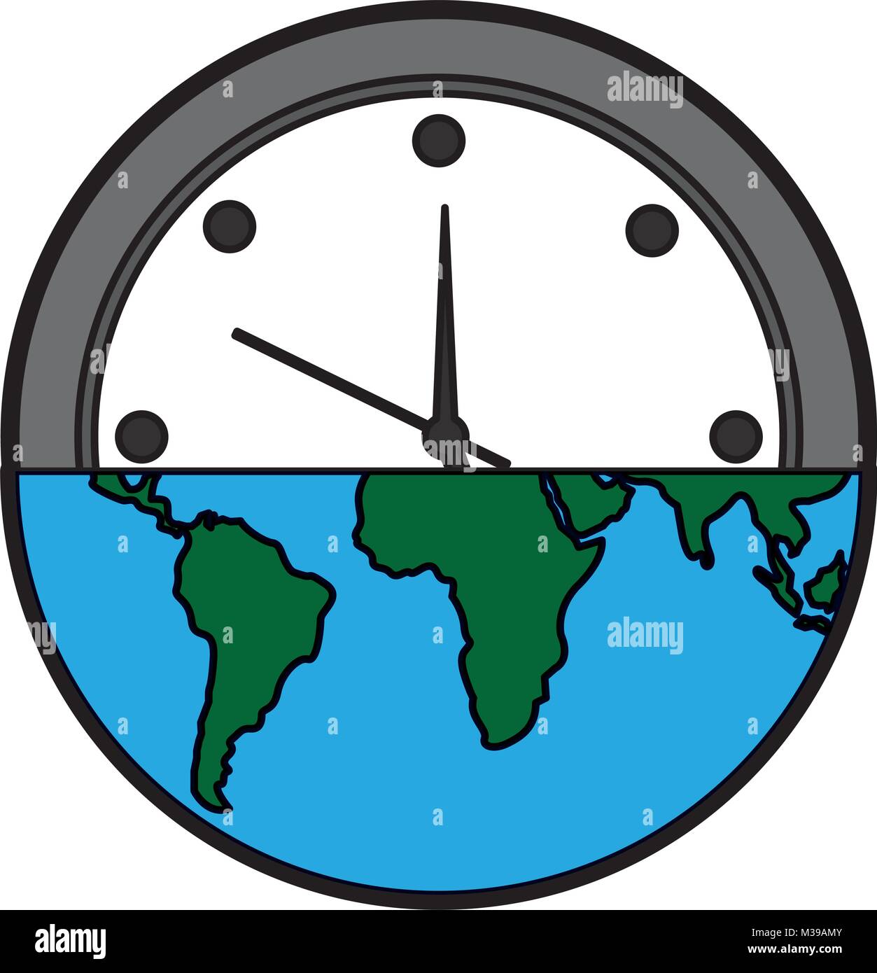 earth globe clock time ecology concept Stock Vector Image & Art - Alamy