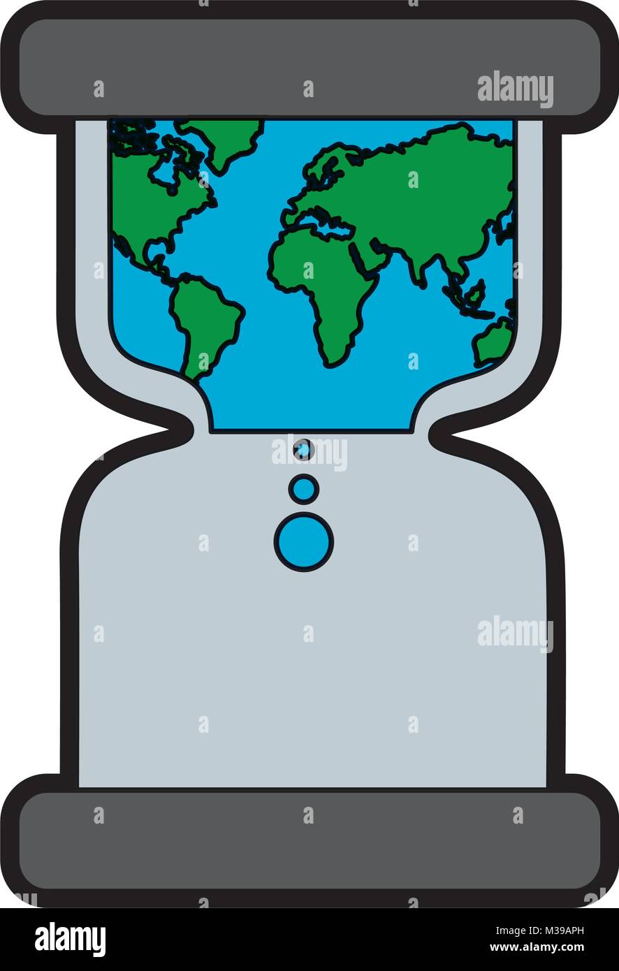 hourglass with earth world time Stock Vector Image & Art - Alamy
