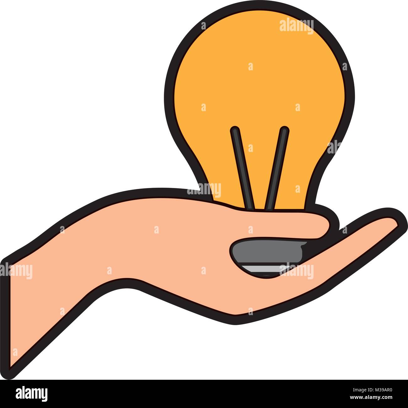 hand holding light bulb save ecology symbol Stock Vector Image & Art ...