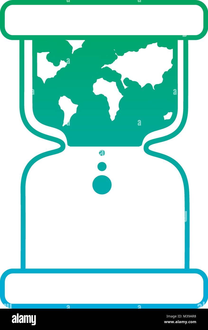 hourglass with earth world time Stock Vector Image & Art - Alamy