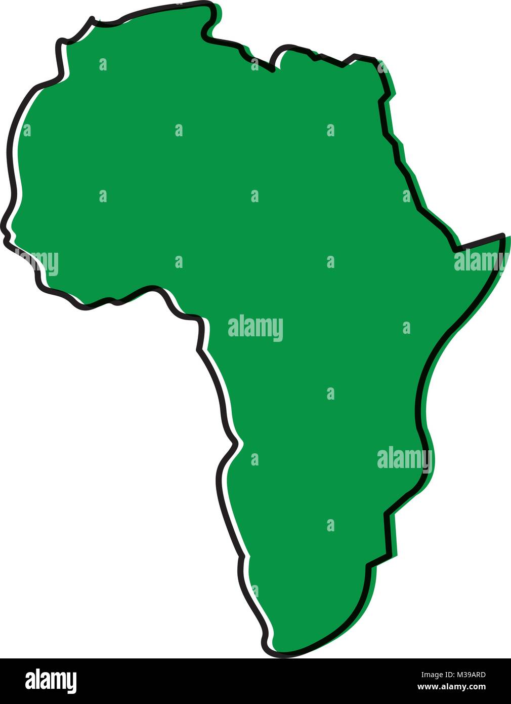 map of africa continent silhouette on a white background Stock Vector ...