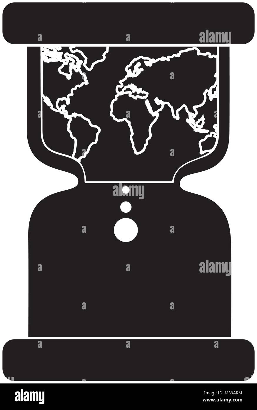 hourglass with earth world time Stock Vector Image & Art - Alamy