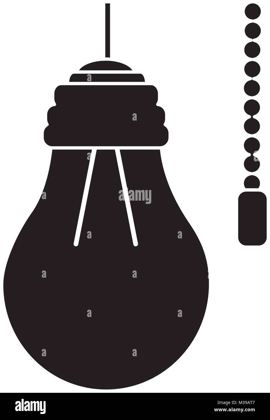 hanging lamp with light bulb with chain Stock Vector Image & Art - Alamy