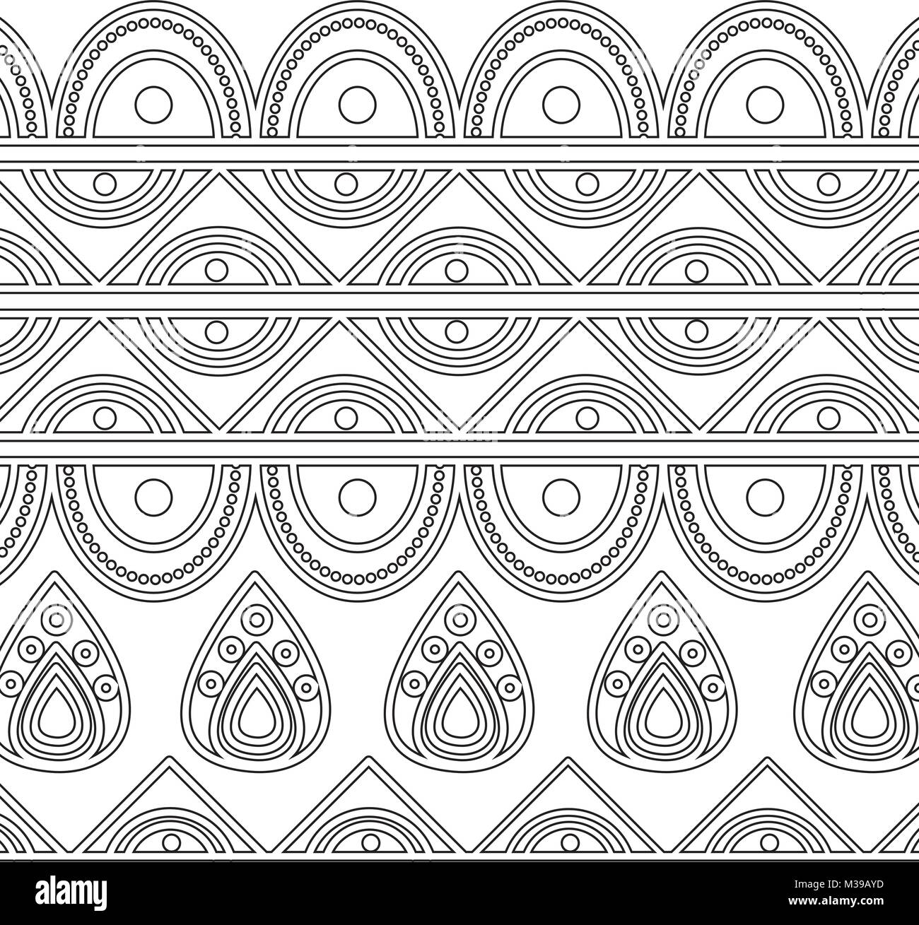 indian ornamental ethnic motifs oriental decoration template Stock ...