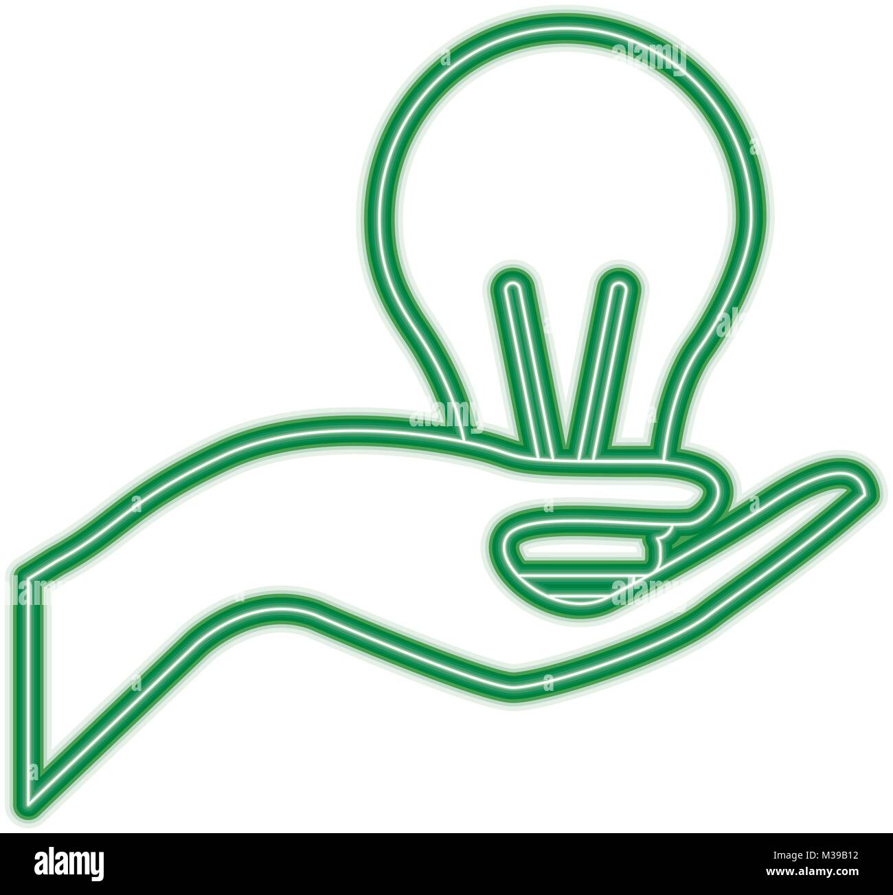hand holding light bulb save ecology symbol Stock Vector Image & Art ...