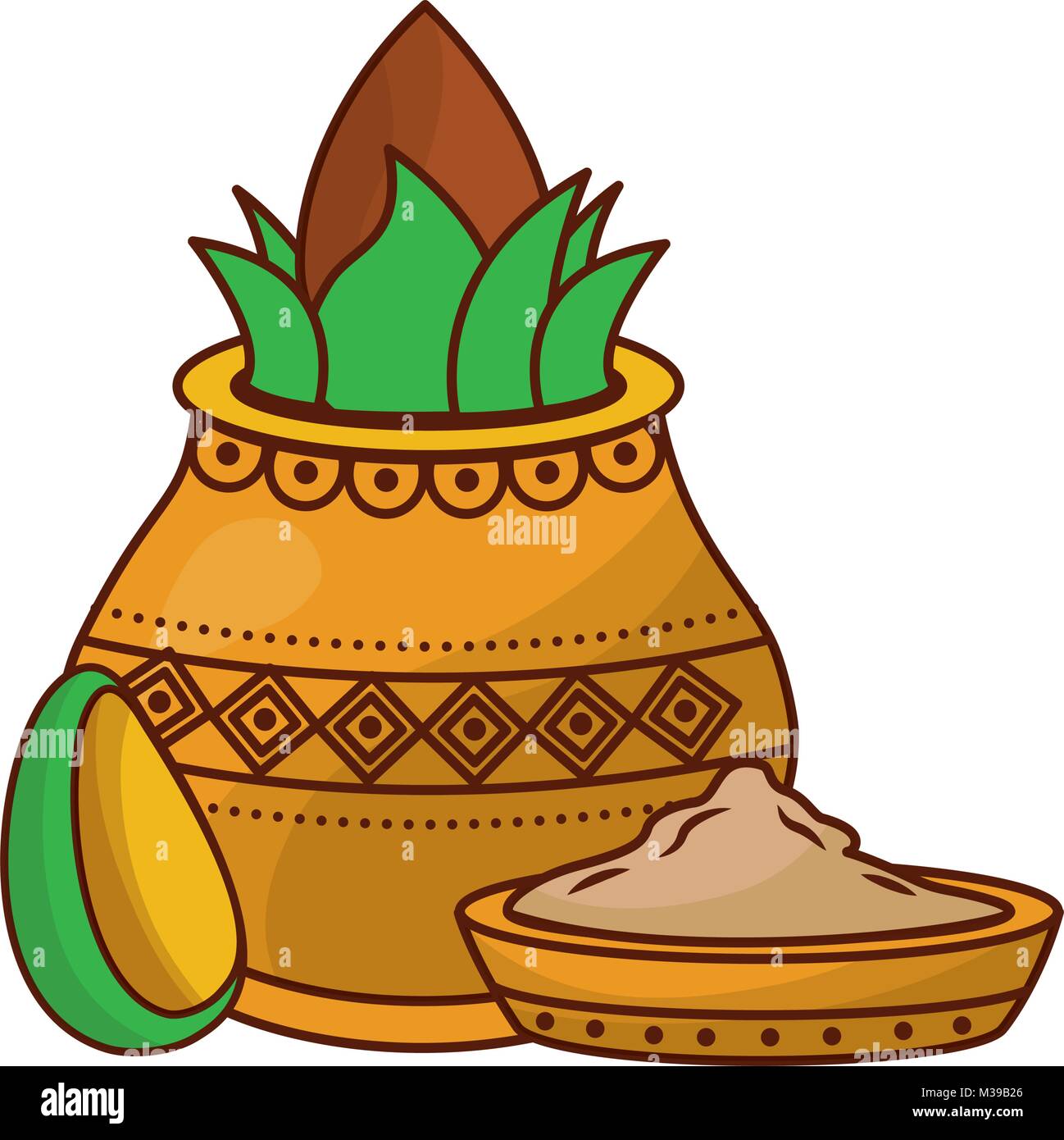 Vector pooja kalash design illustration hi-res stock photography and ...