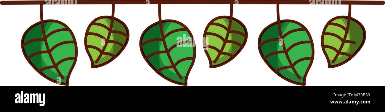 decorative garland with leaves natural Stock Vector Image & Art - Alamy