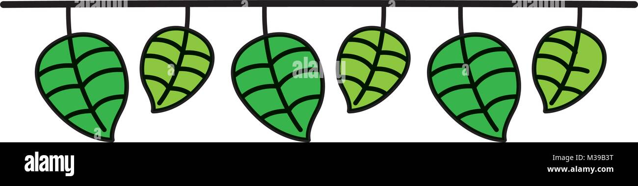 decorative garland with leaves natural Stock Vector Image & Art - Alamy