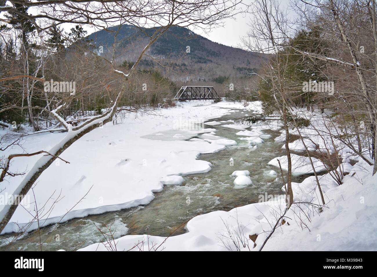 The Saco River with Second Iron in the far background. White Mountains ...