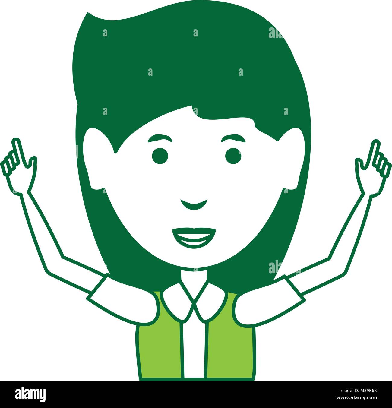 cartoon excited businesswoman over white background vector illustration ...