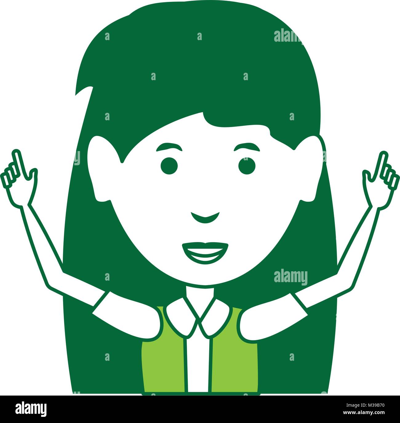 cartoon excited businesswoman over white background vector illustration ...