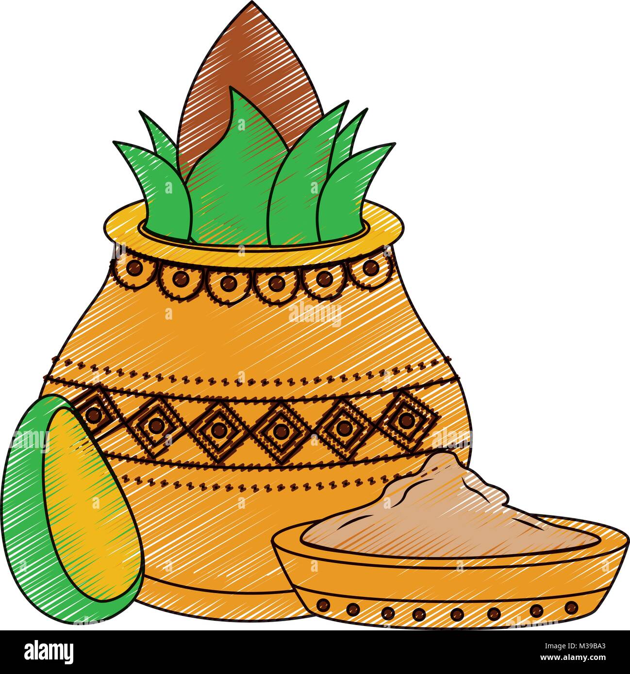 Indian hindu wedding ceremony kalash Stock Vector Images - Alamy