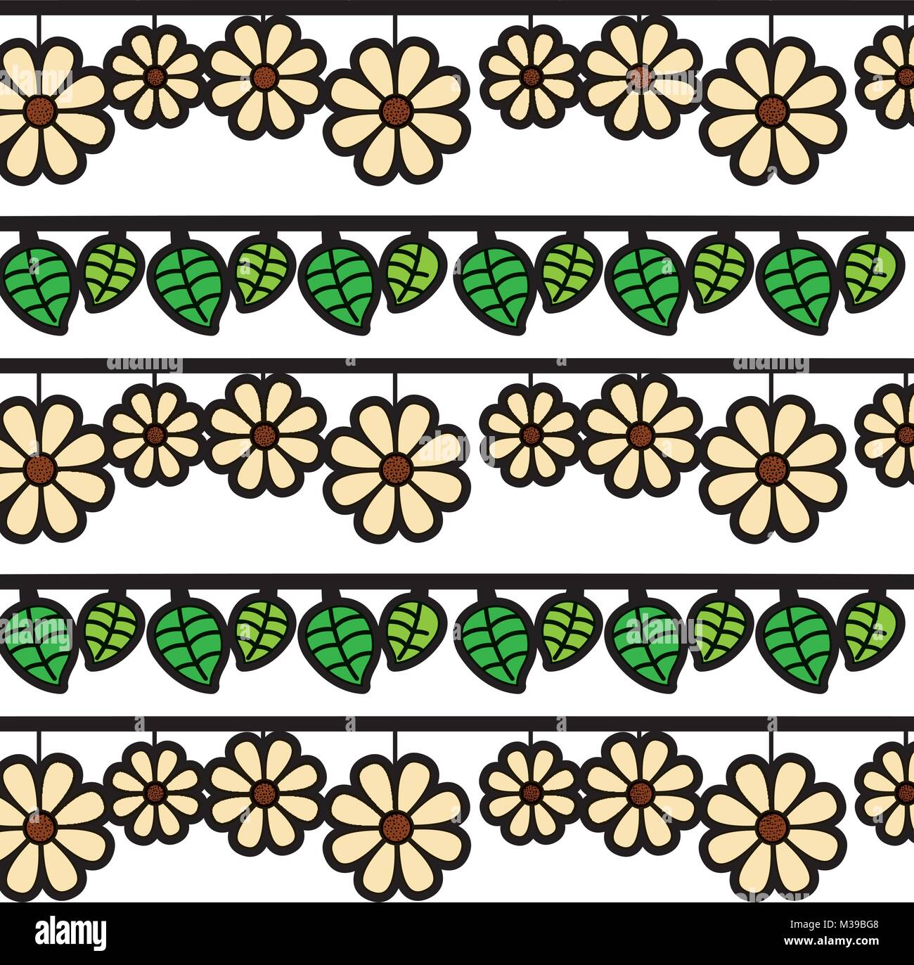 decorative garlands flowers and leaves natural background image Stock ...