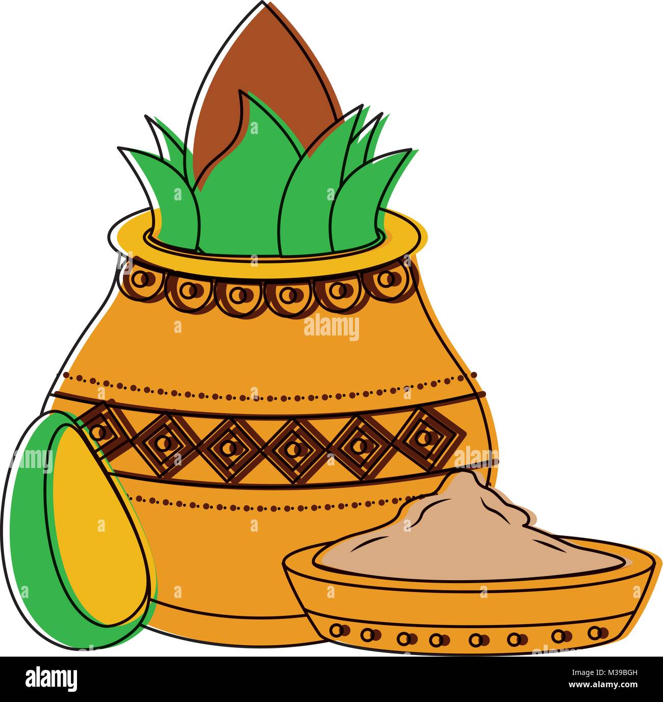 Vector pooja kalash design illustration Stock Vector Images - Alamy
