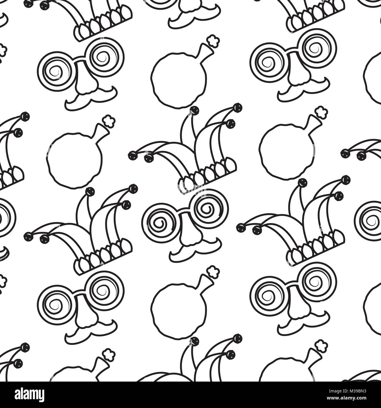 april fools mask jester hat and whoopee cushion background Stock Vector ...