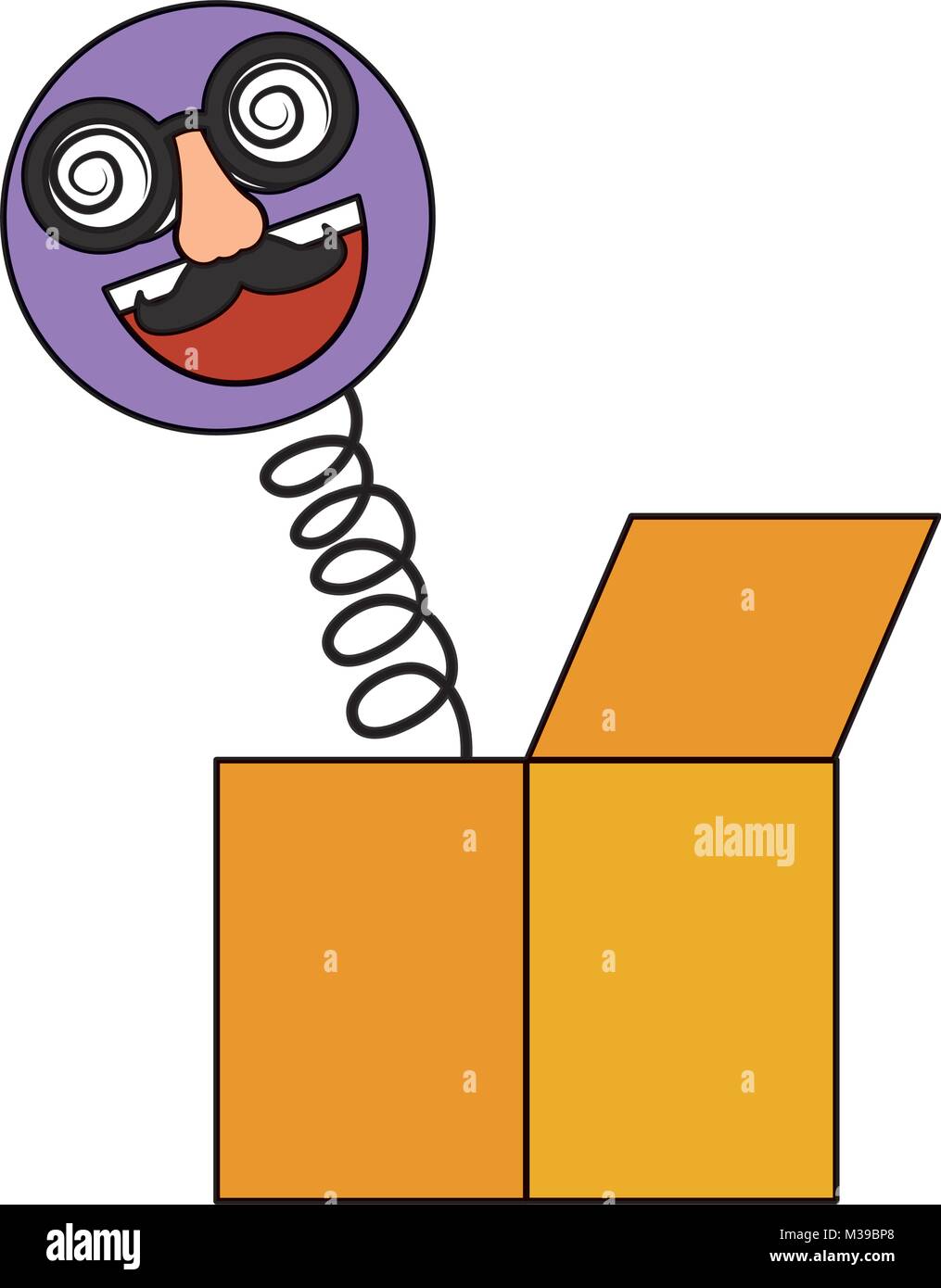 joke box emoticon with glasses and nose prank Stock Vector Image & Art ...