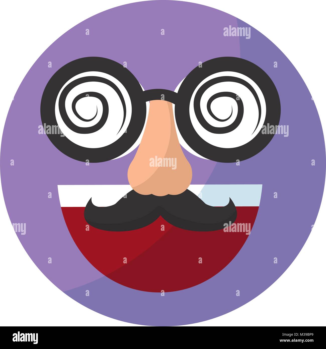 fake smile emoticon with mustache and silly glasses Stock Vector Image ...