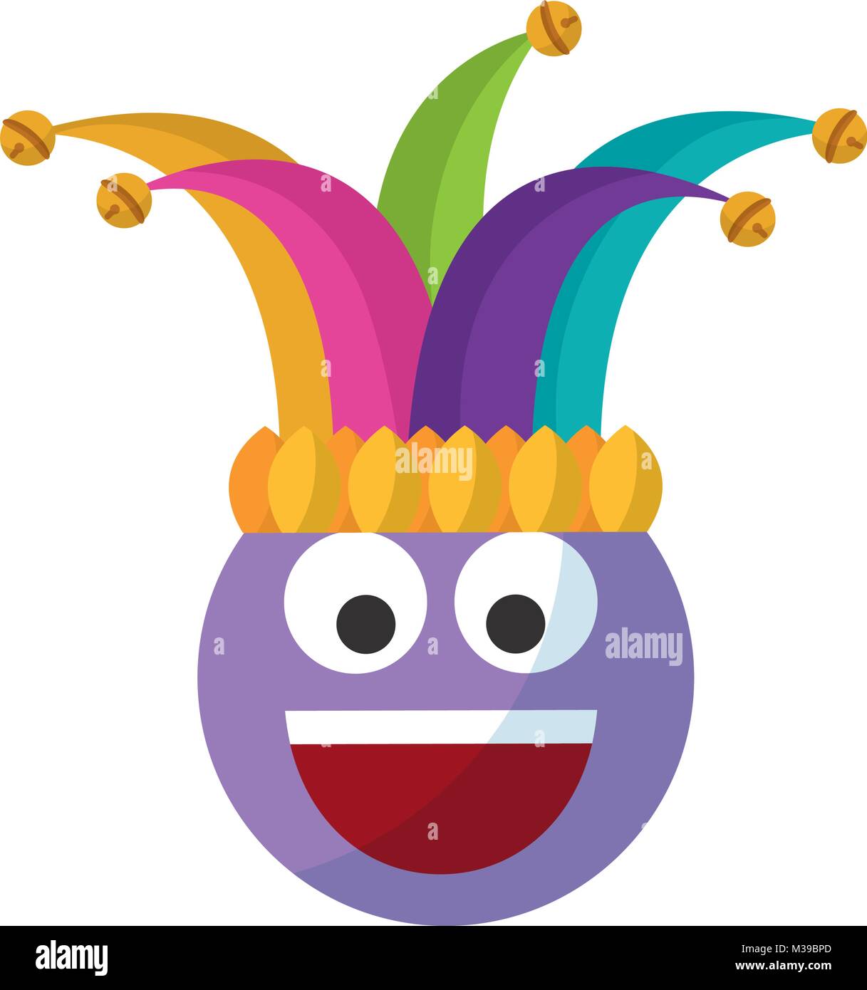 happy emoticon smile jester hat funny Stock Vector Image & Art - Alamy