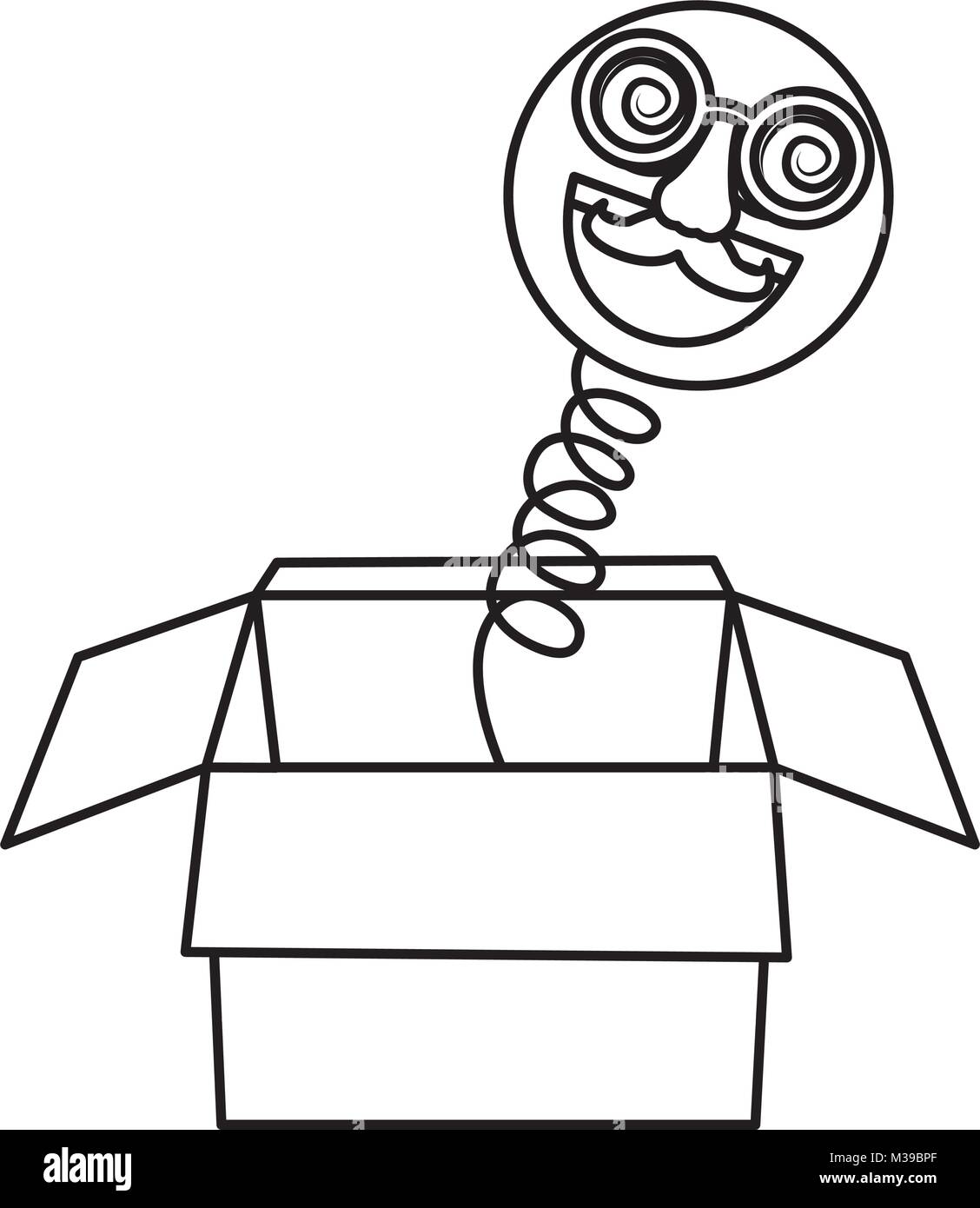 joke box emoticon smile silly glasses mustache funny Stock Vector Image ...