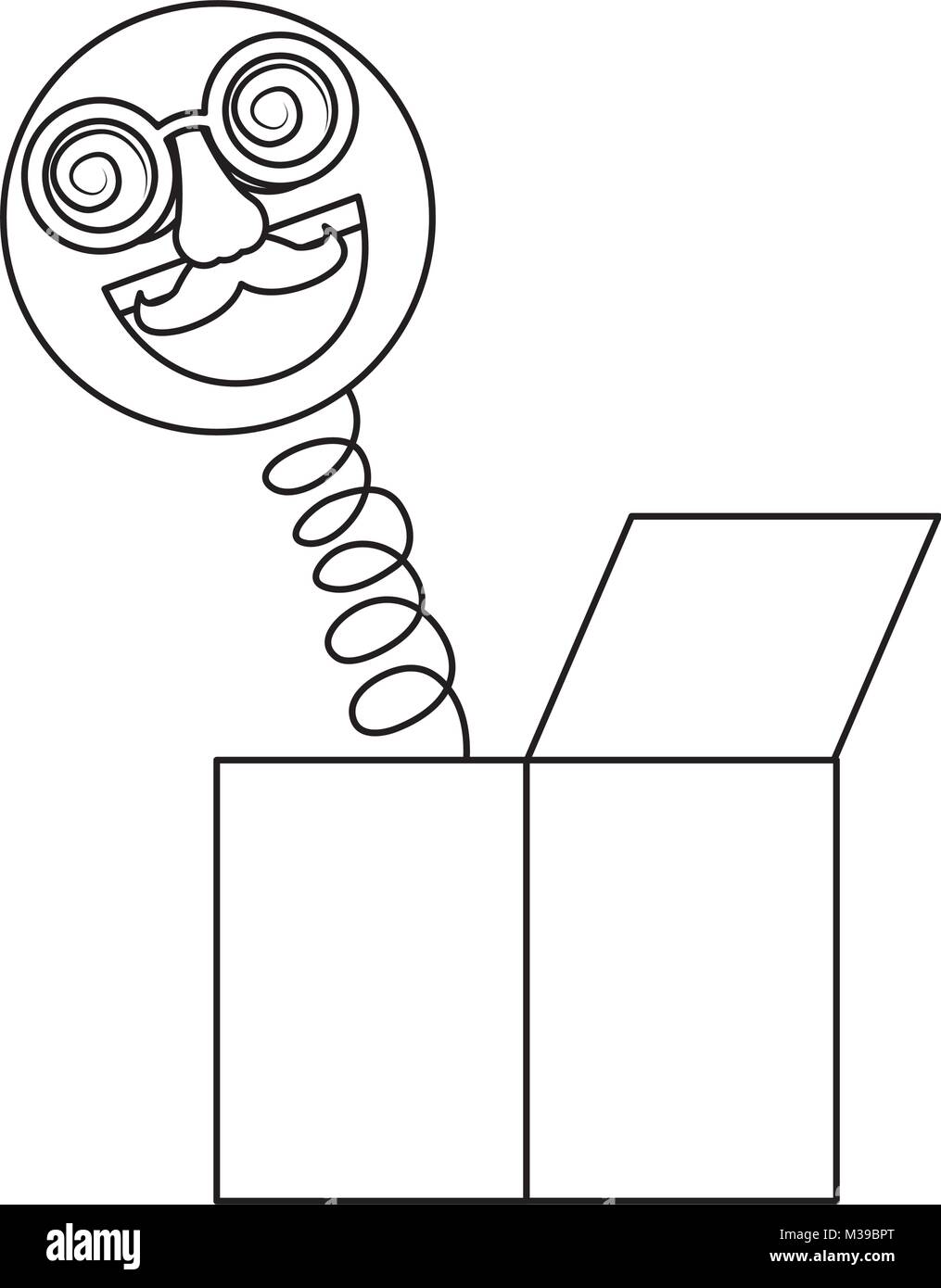 joke box emoticon with glasses and nose prank Stock Vector Image & Art ...