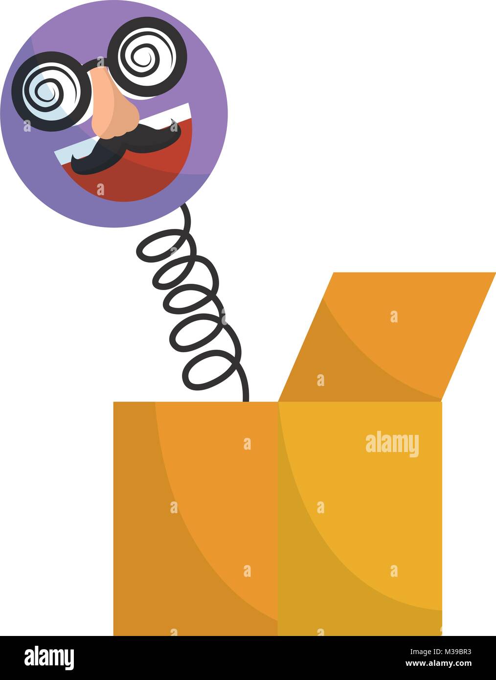 joke box emoticon with glasses and nose prank Stock Vector Image & Art ...