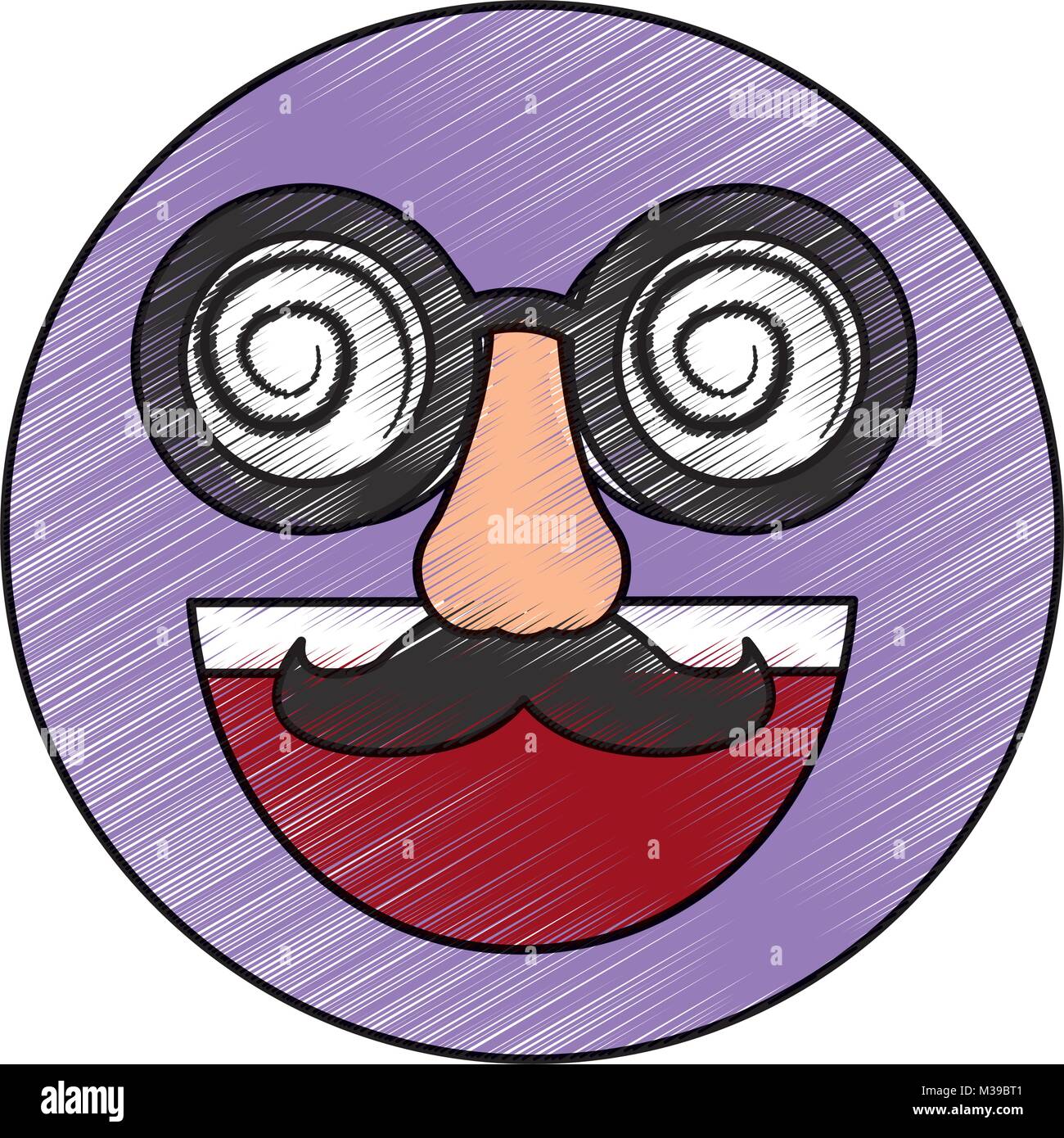 fake smile emoticon with mustache and silly glasses Stock Vector Image ...