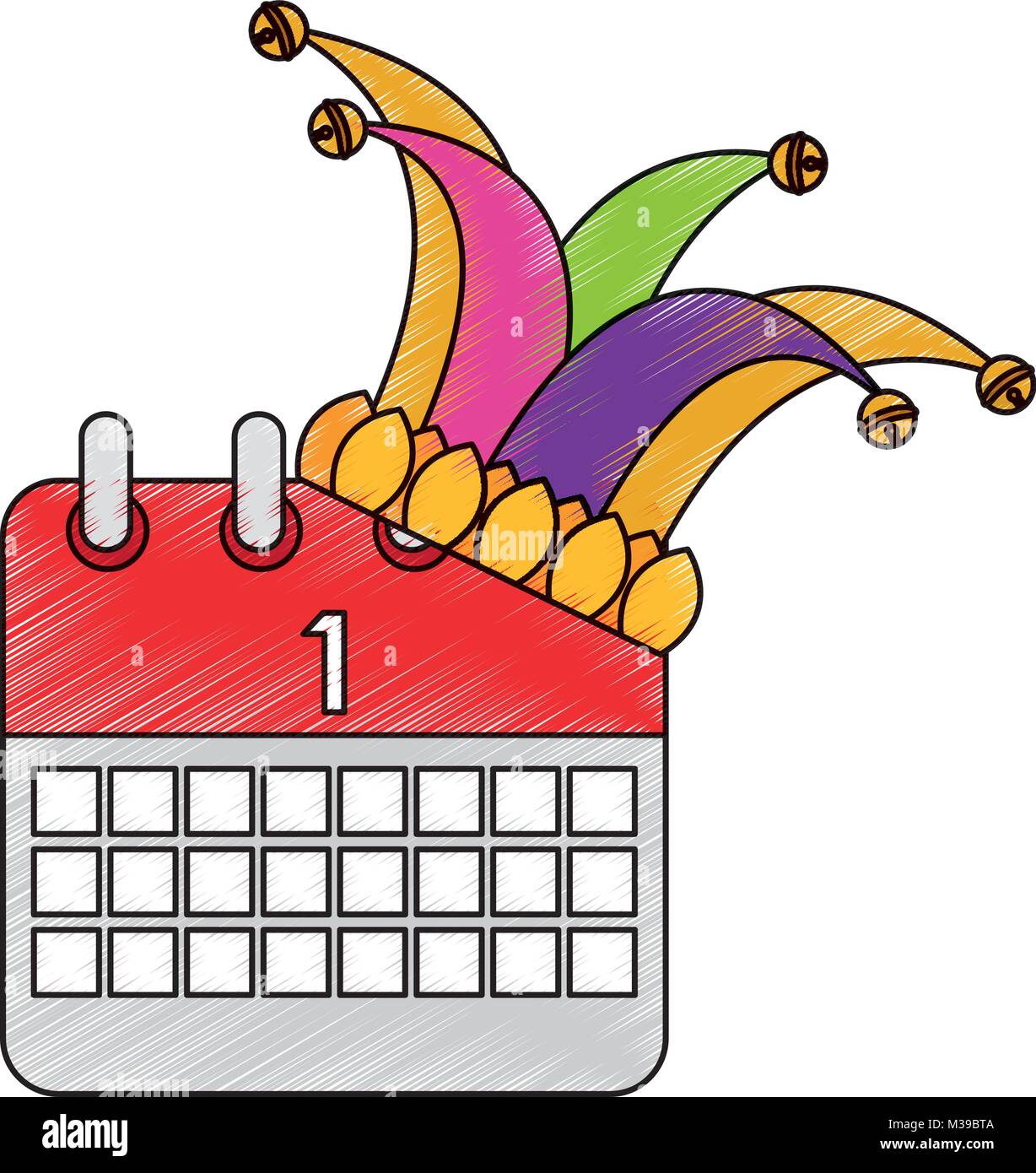 jester hat and calendar first day festival Stock Vector Image & Art - Alamy