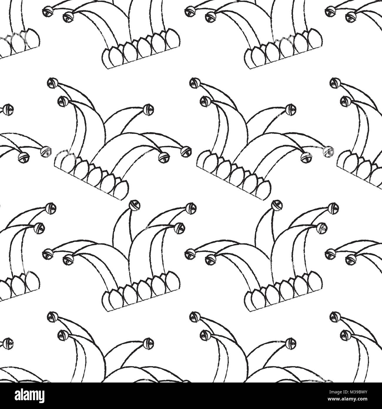 jester hat bells cloth festival carnival background Stock Vector Image ...