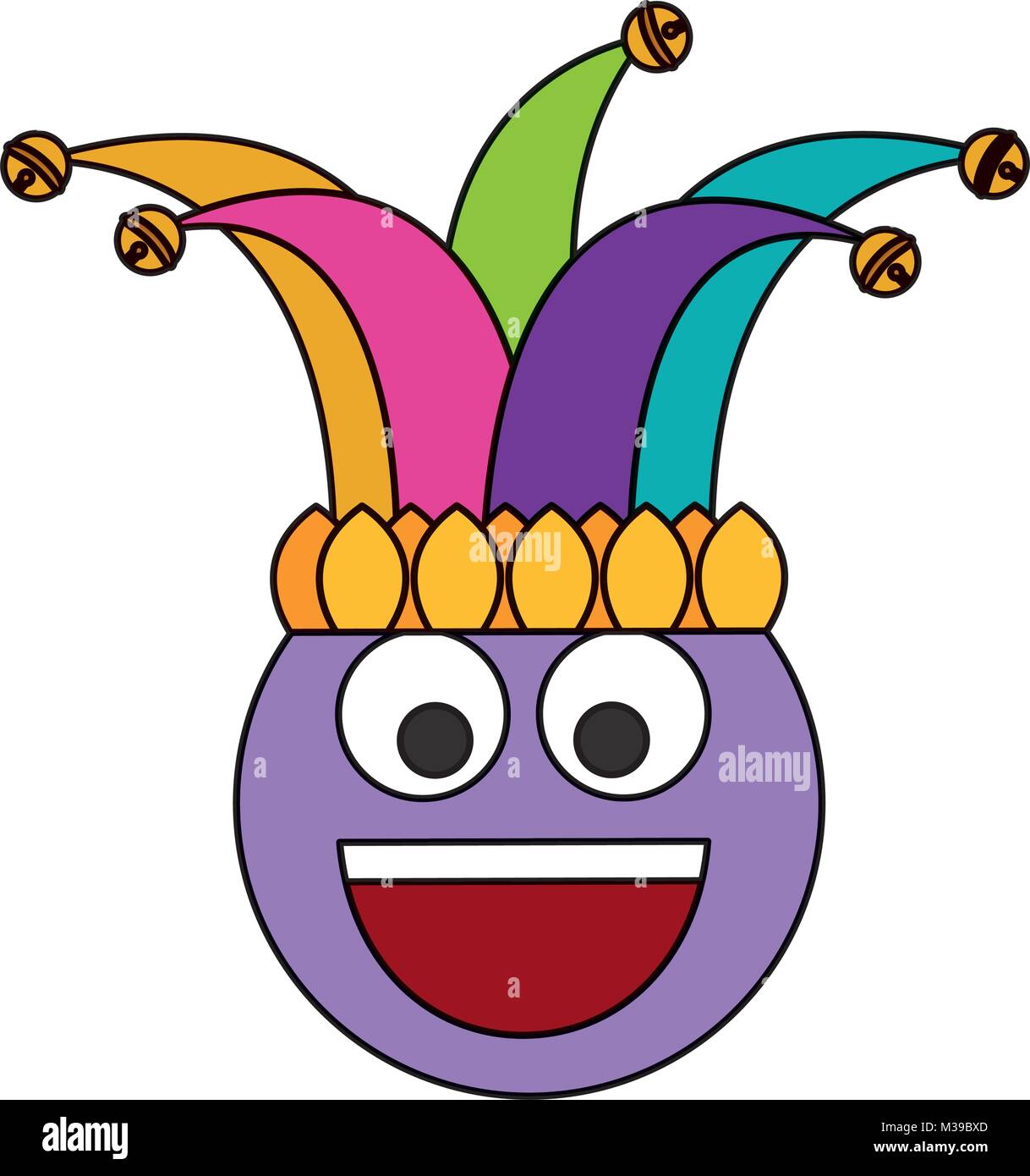 happy emoticon smile jester hat funny Stock Vector Image & Art - Alamy