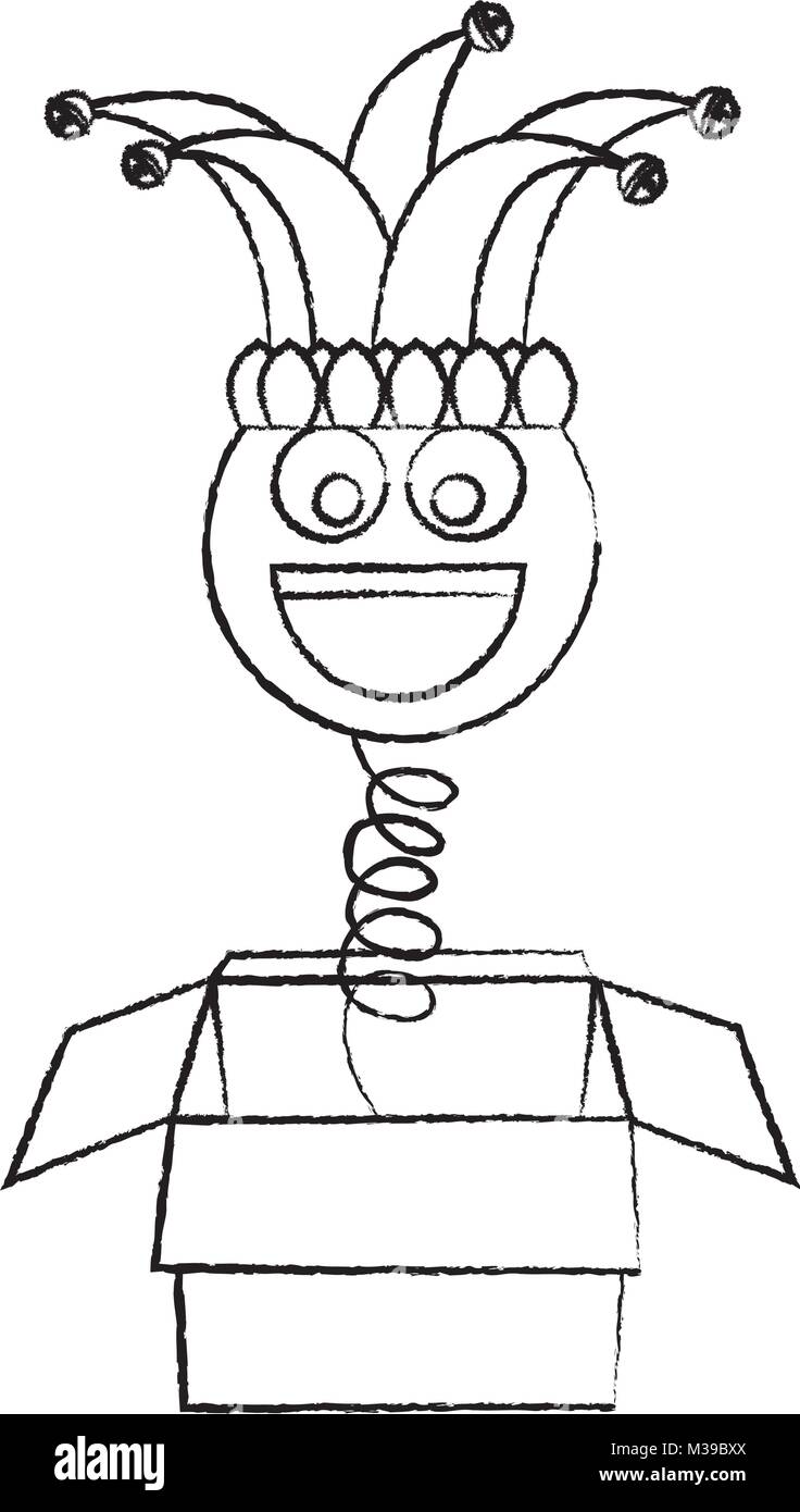 joke box prank smile with jester hat fools party Stock Vector Image ...