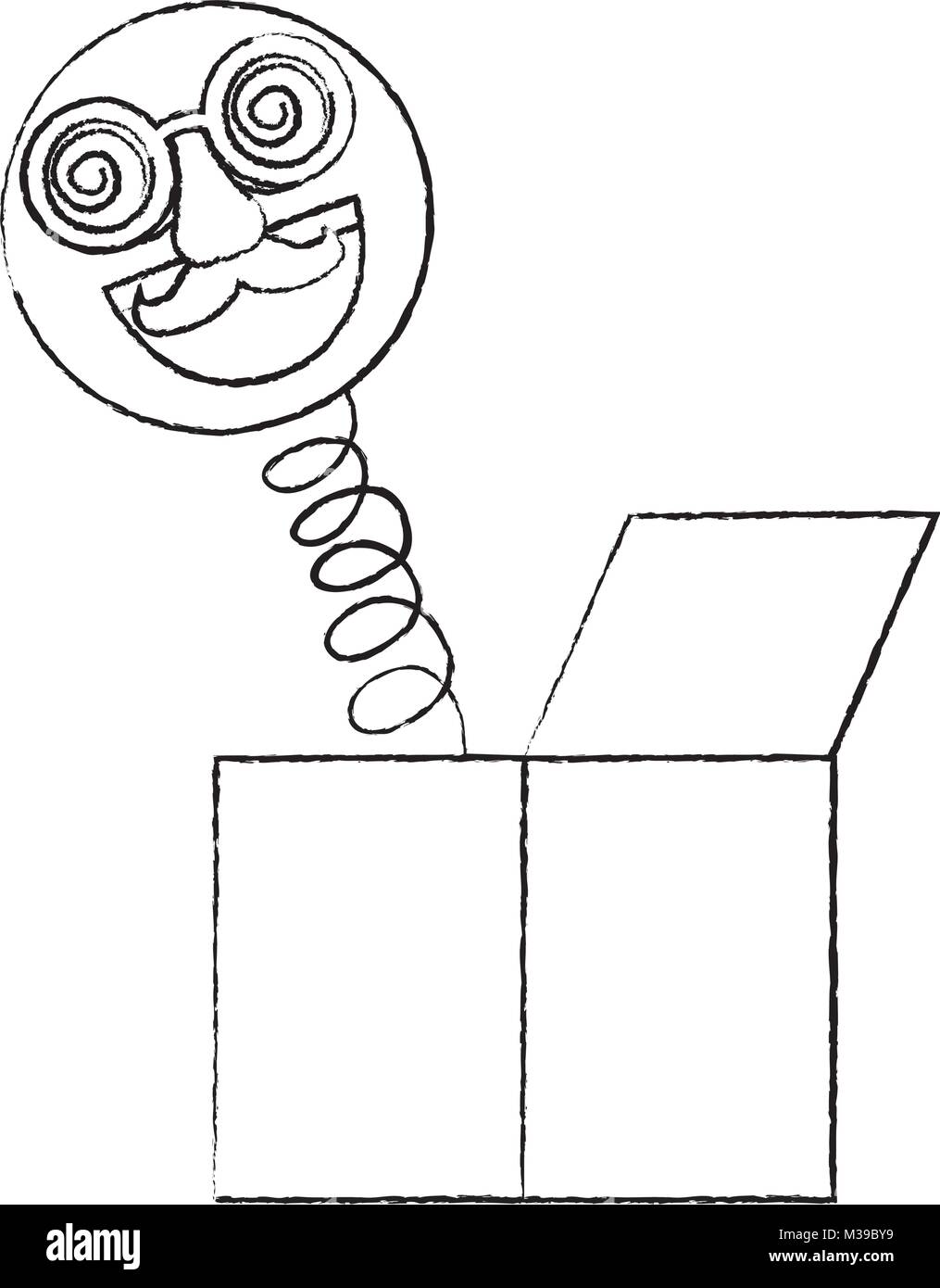 joke box emoticon with glasses mustache and nose prank Stock Vector ...