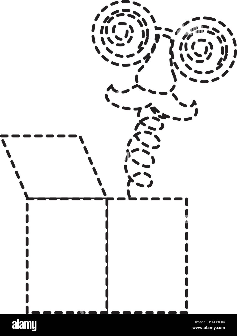 Festive surprise icon cartoon Black and White Stock Photos & Images - Alamy