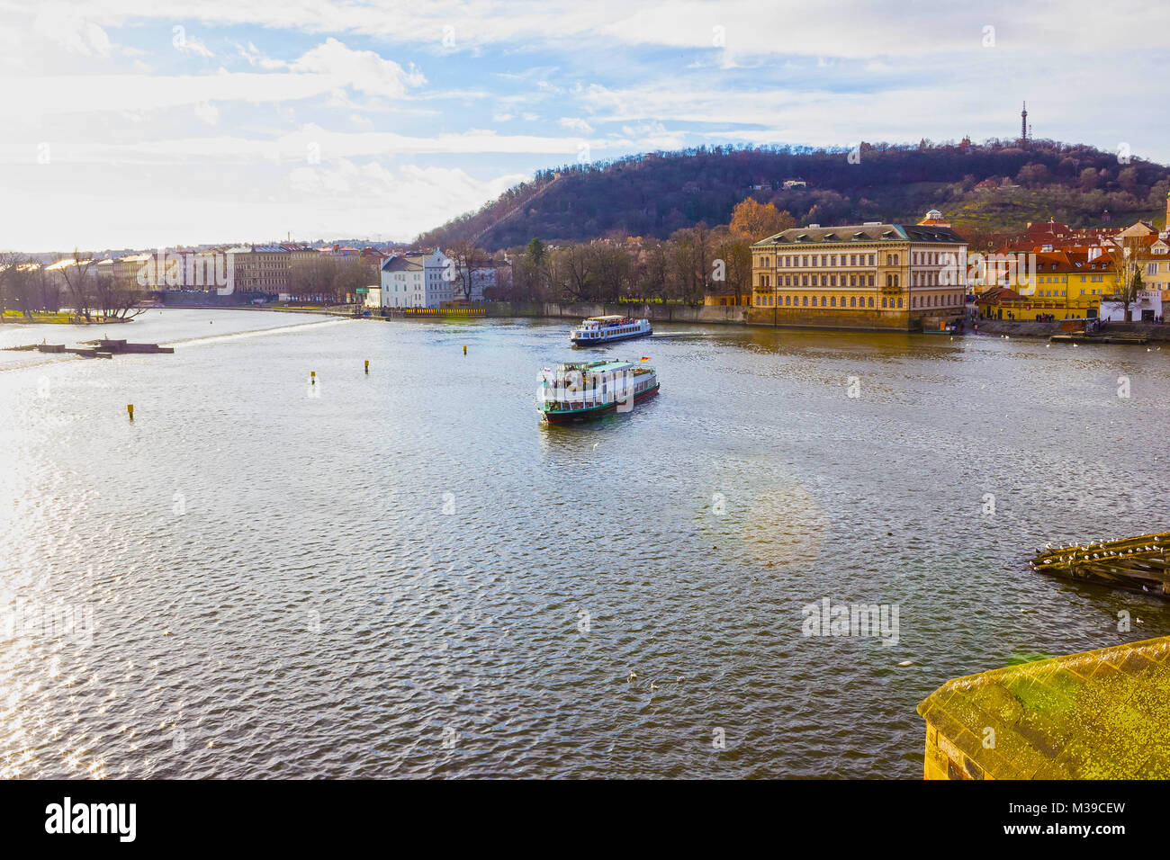 View of Vltava river in Prague Stock Photo - Alamy