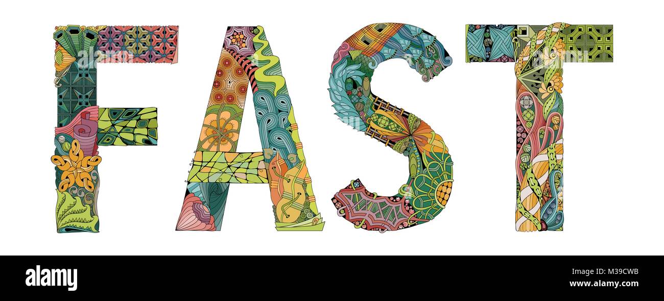 Word FAST. Vector decorative zentangle object Stock Vector Image & Art - Alamy