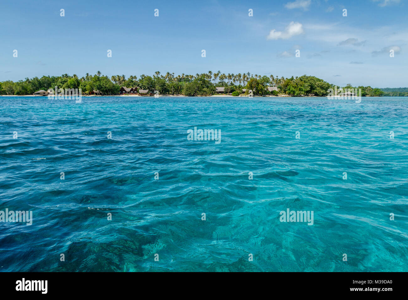 Ratua Private Island, view of the resort from the ocean, Republic of ...