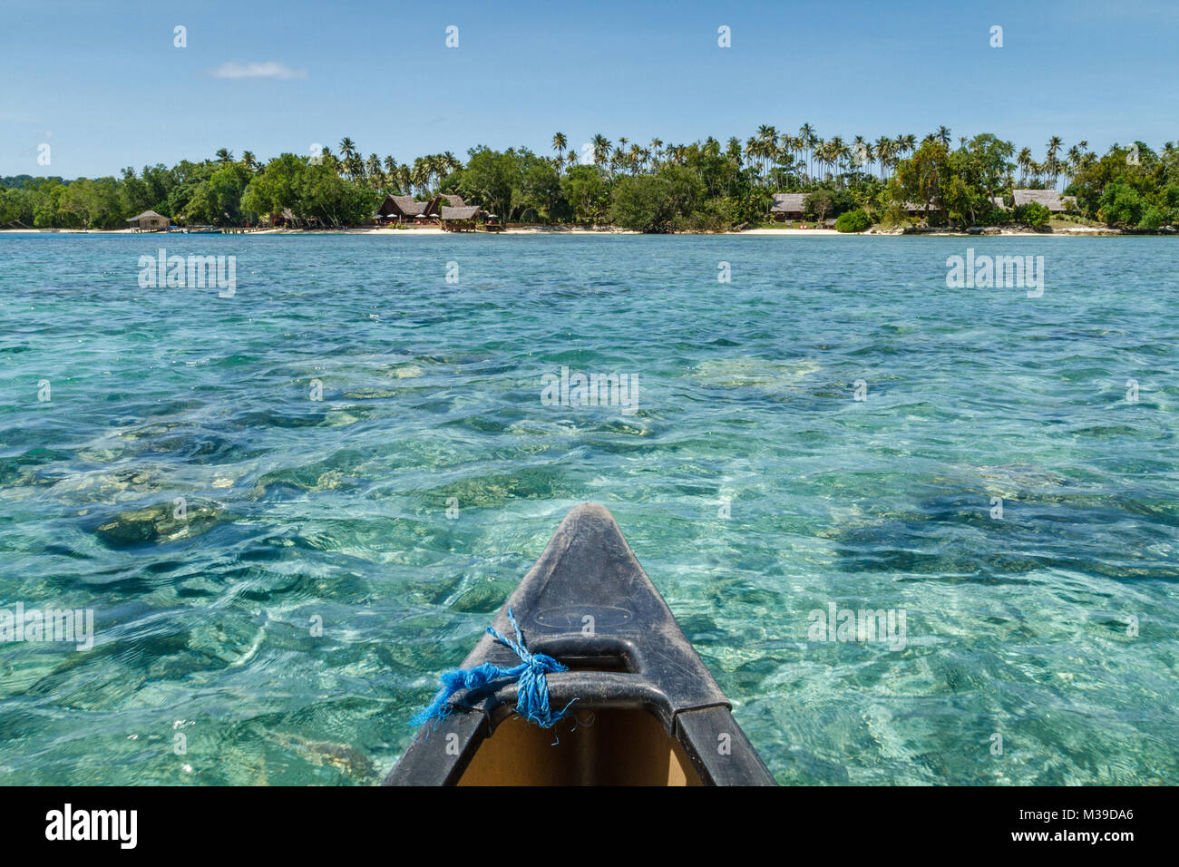 Ratua Private Island, view of the resort from the boat, Republic of ...