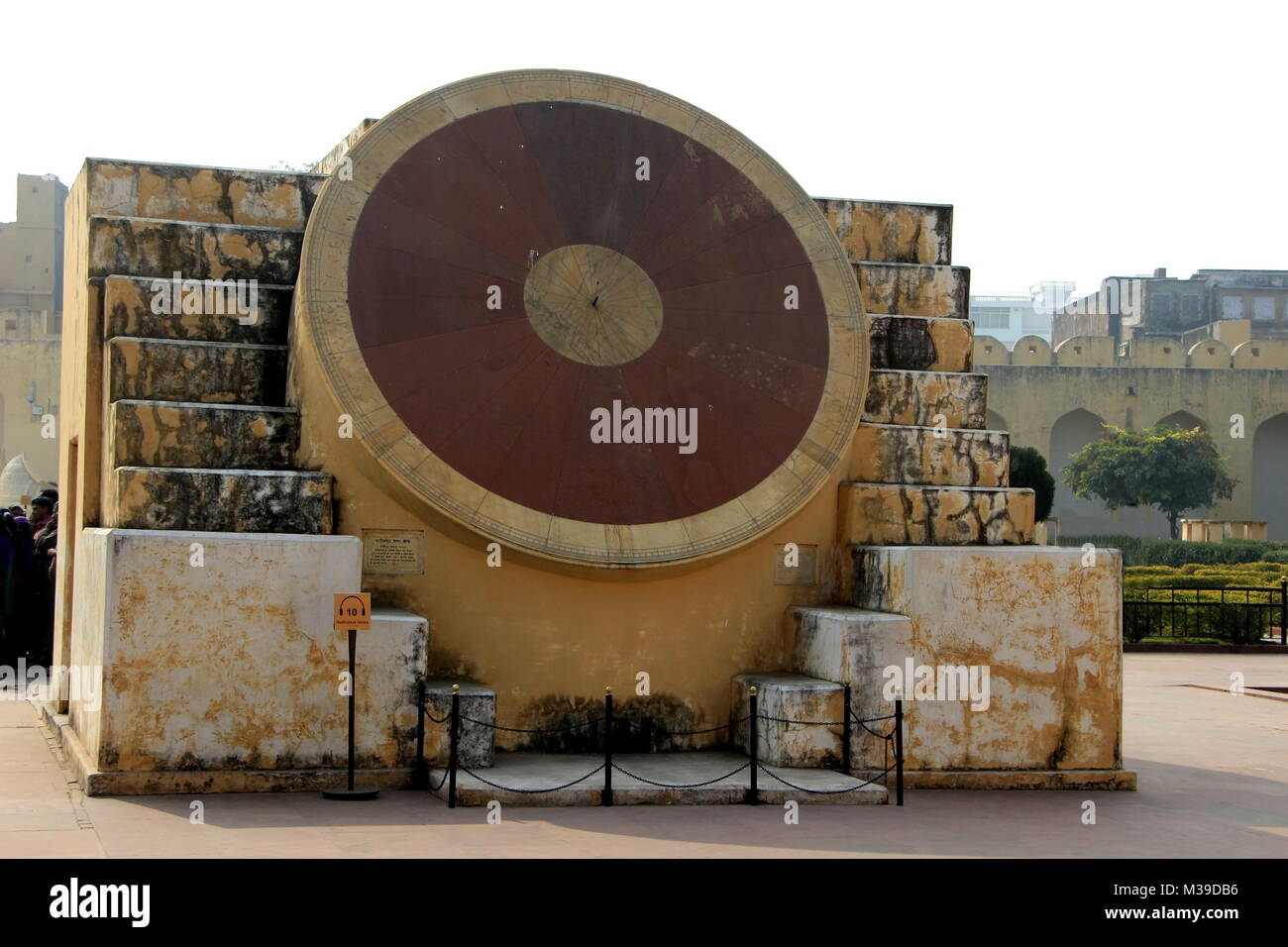 Sun clock instrument constructed outdoor at Jantar Mantar in Jaipur ...