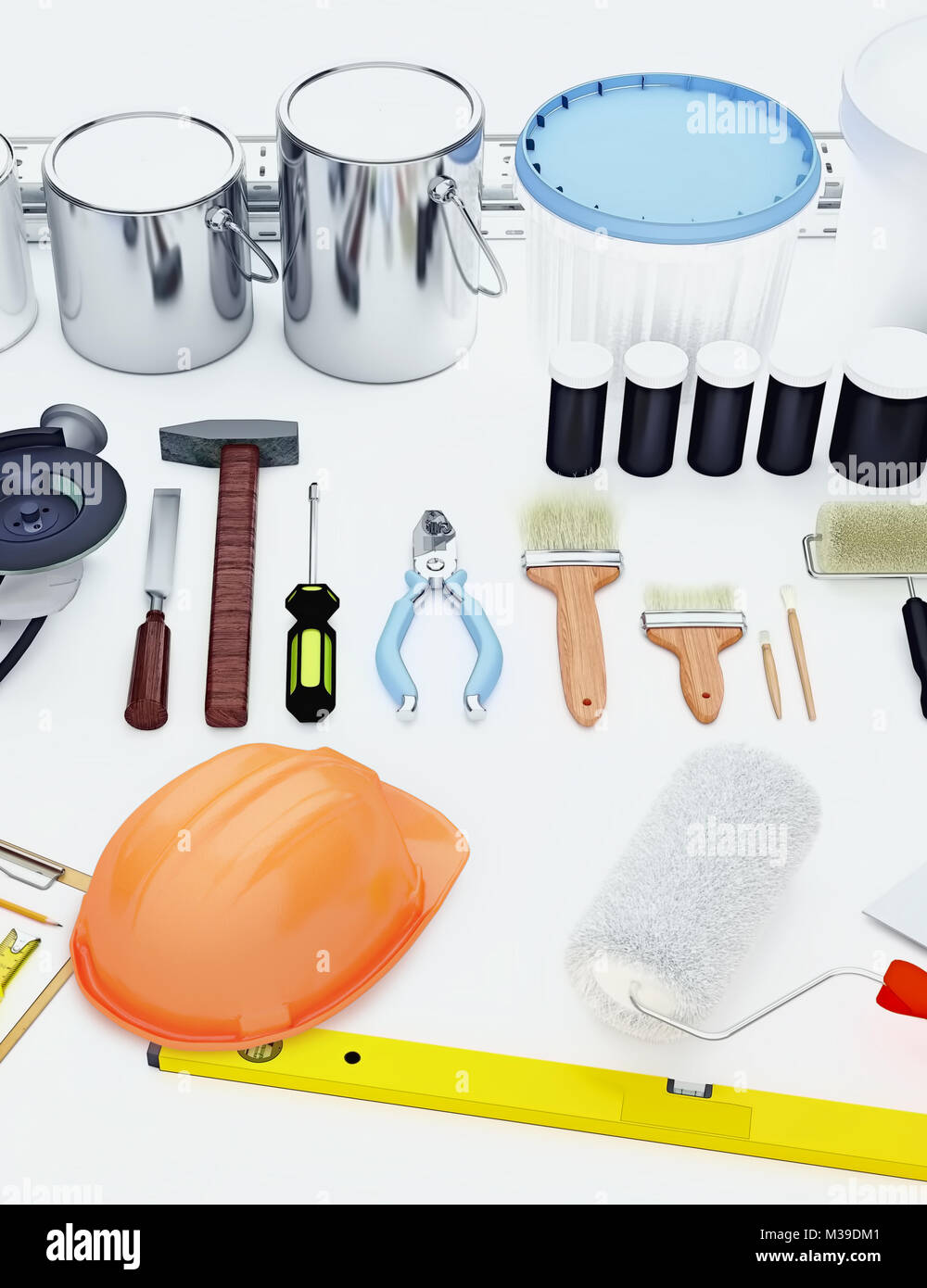 Repair Accessories. Set of tools and paints for making repair Stock ...