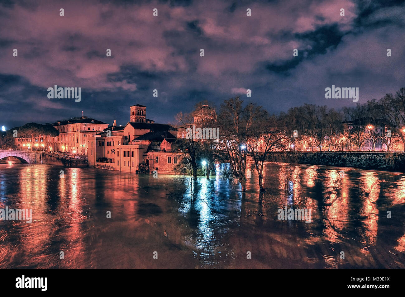 Tiber River At Night