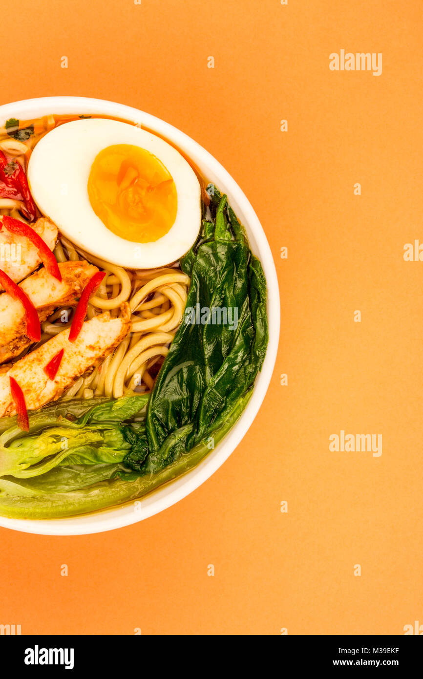 Japanese Style Chicken And Chilli Ramen Soup or Broth With Pak Choi ...