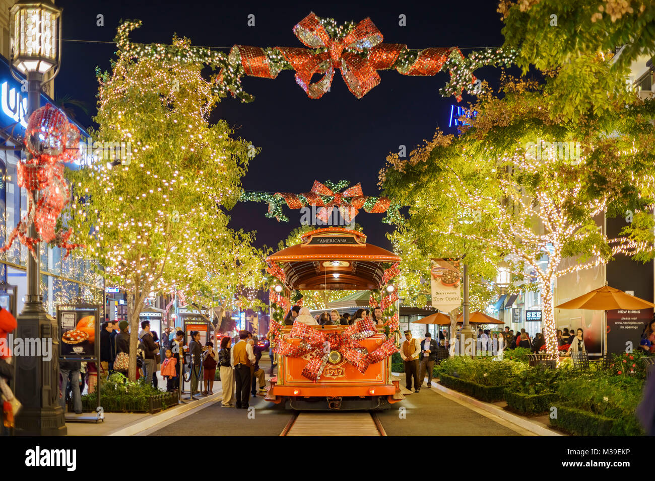 Tram with christmas decoration hi-res stock photography and images - Alamy