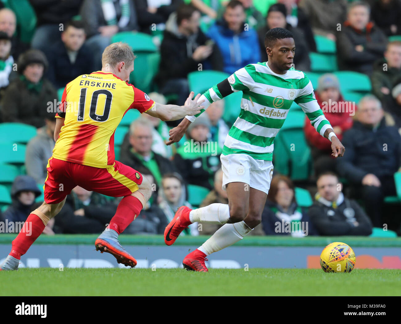 Celtic's Charlie Musonda (right) and Partick Thistle's Chris Erskine ...