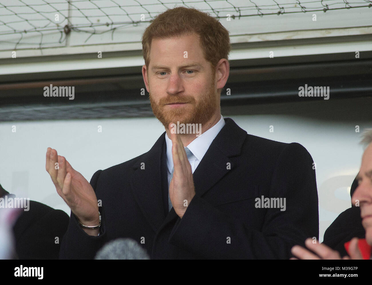 Prince Harry in the stands during the Women's Six Nations match between ...