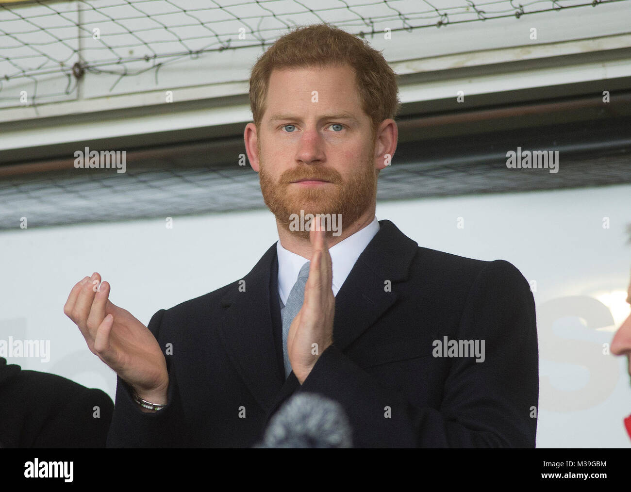 Prince Harry in the stands during the Women's Six Nations match between ...