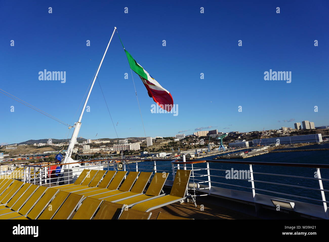 Cruising in the Mediterranean Sea on a cruising ship in winter ...